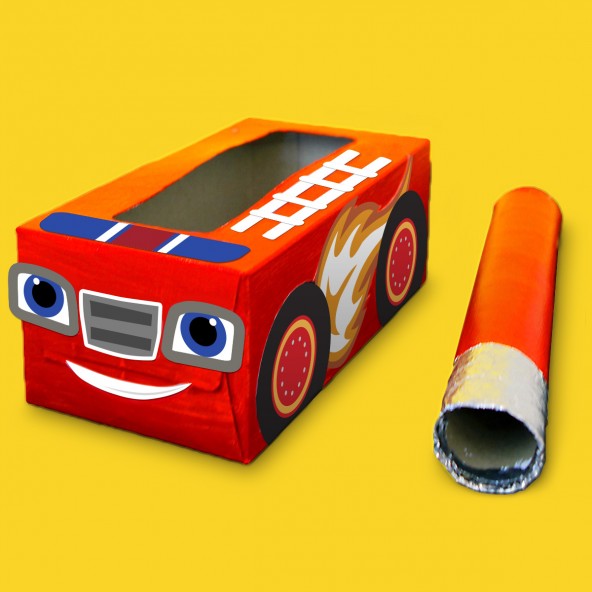 Blaze Fire Truck Tissue Box Craft | Nickelodeon Parents