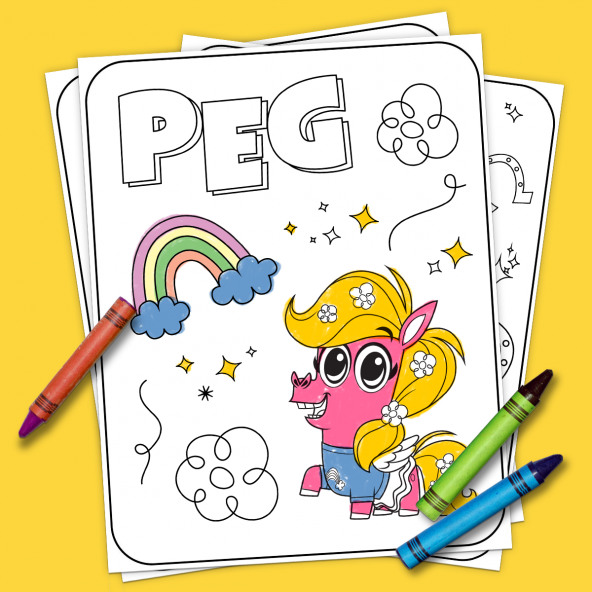 Corn and Peg Coloring Pages | Nickelodeon Parents