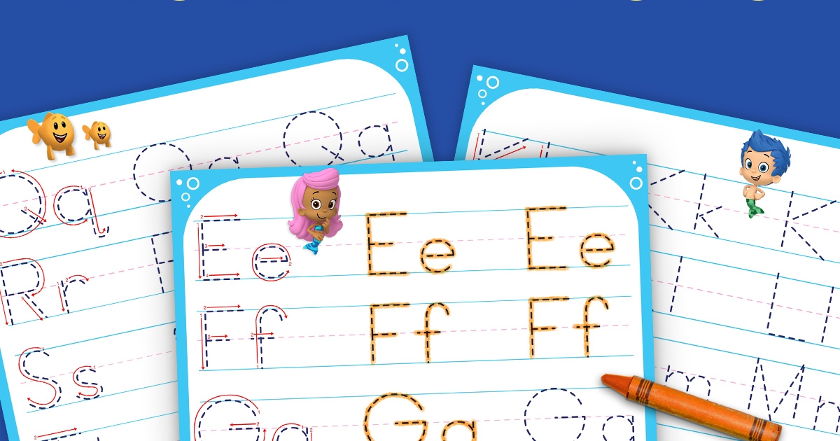Alphabet Tracing Pages for Little Fins | Nickelodeon Parents