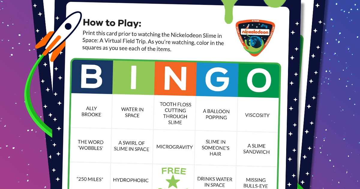 Virtual Field Trip Bingo: Space Edition | Nickelodeon Parents