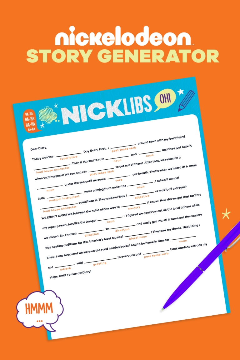 Nick Libs Story Generator: Diary Entry | Nickelodeon Parents
