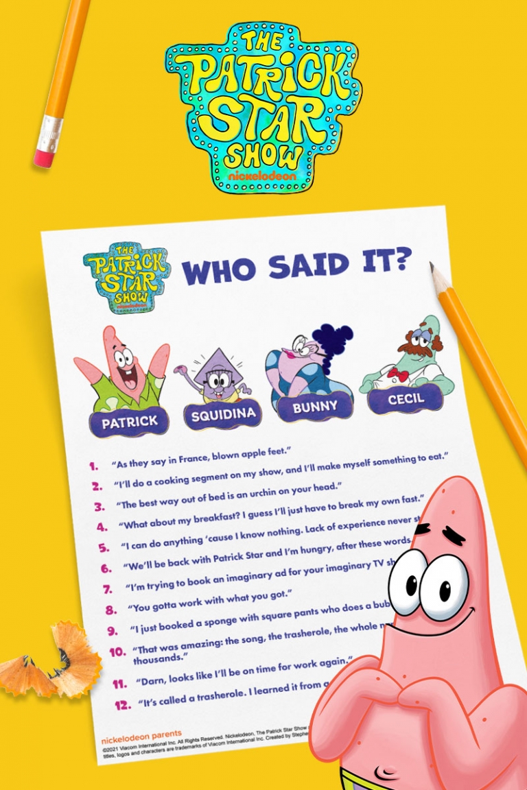 Patrick Star Said What?! | Nickelodeon Parents