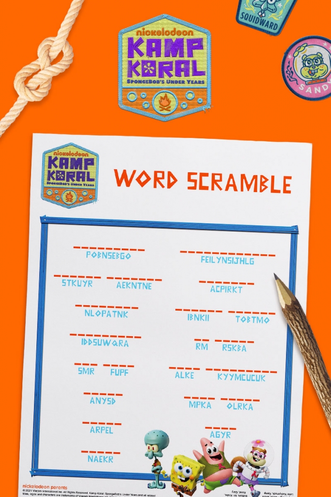 Kamp Koral Word Scramble | Nickelodeon Parents