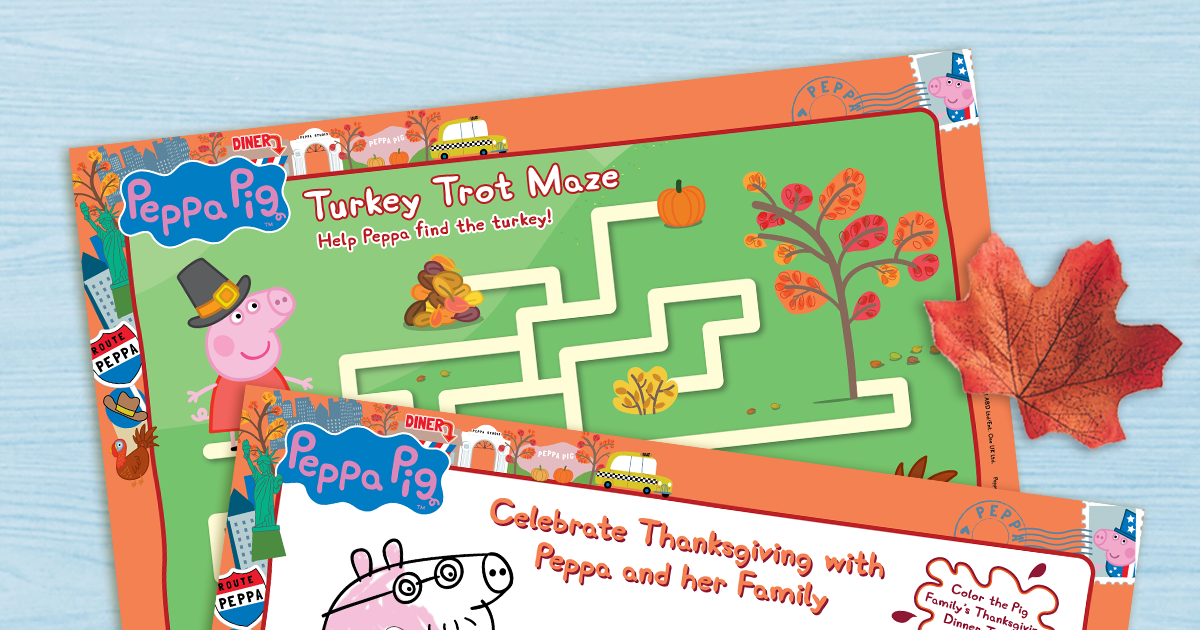 Peppa Pig Thanksgiving Activity Pack | Nickelodeon Parents